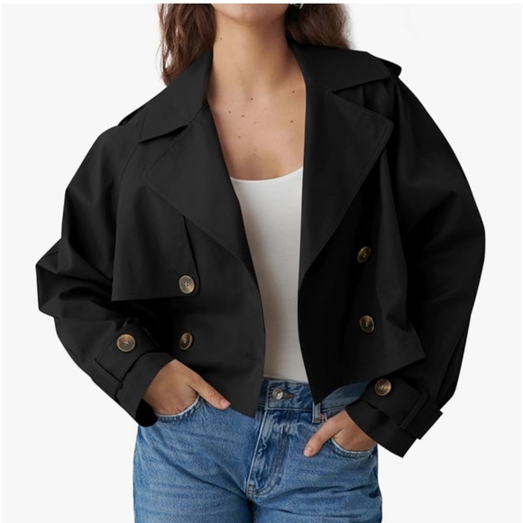 Aaron & Amber | Jackets & Coats | Bogo5aaron Amber Black Cropped Trench ...